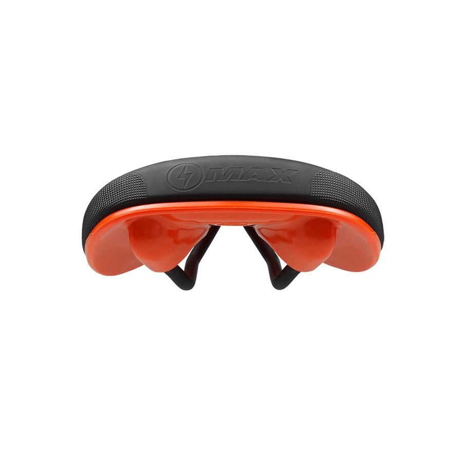 SDG Bel-Air V3 Max Saddle Lux-Alloy Rails Black/Orange - SA2003