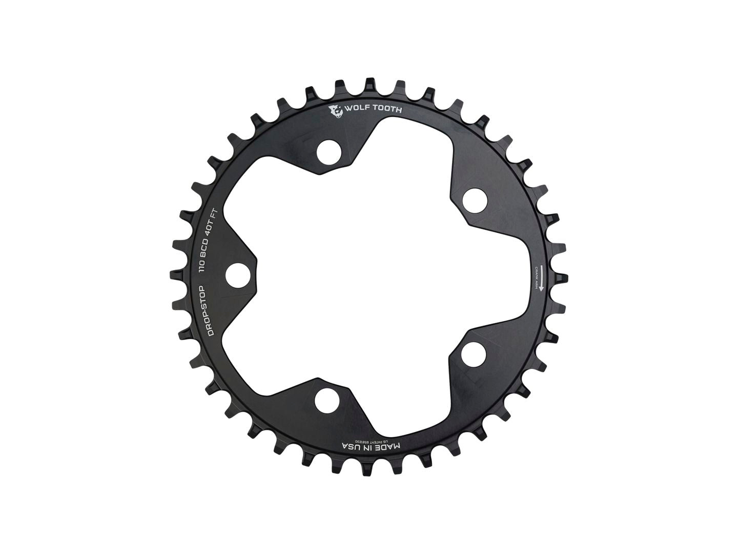 Wolf Tooth 110 BCD Cyclocross Road Chainring - 44t 110 BCD 5-Bolt Drop ...