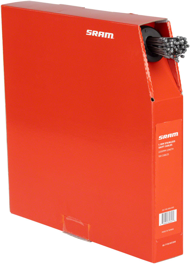 SRAM Stainless Steel Shift Cables - 1.1mm 2200mm Length Silver Box of ...