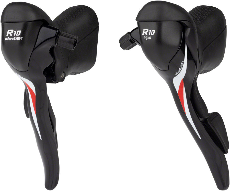 microSHIFT R10 Drop Bar Shift Lever Set - 3 x 10-Speed Shimano ...
